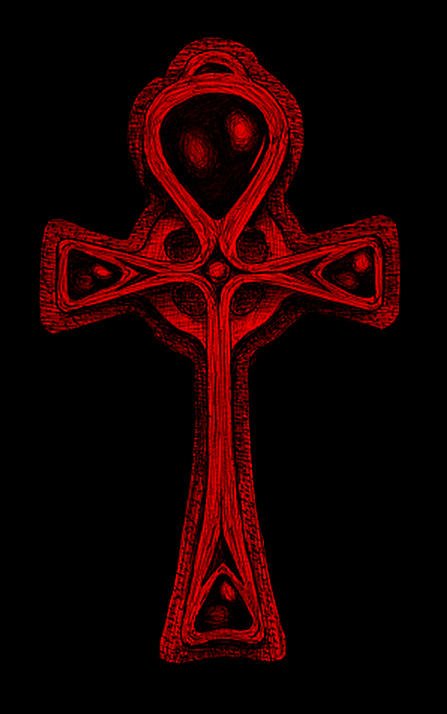 Ankh by Xale, black and red